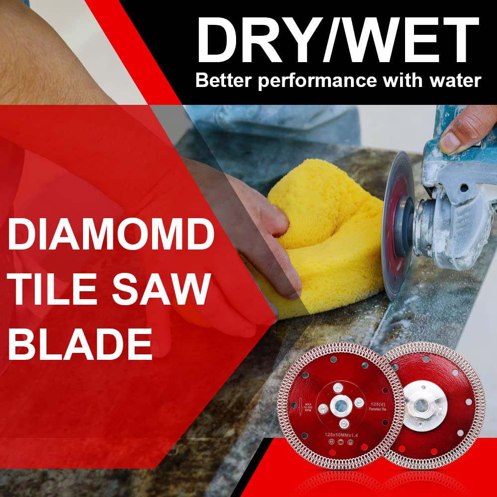 Casaverde 5 in Super Thin Diamond Porcelain Saw Blades Tiles Blades with Arbor 5/8“-11 Flange for Cutting Porcelain Tiles Granite Marbles(F-SX-5)