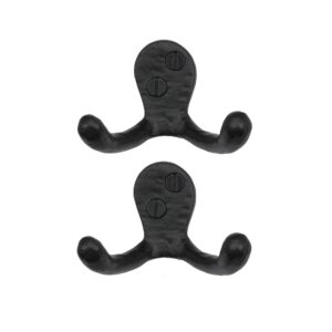 iron valley - double coat hook (2 pack) - solid cast iron