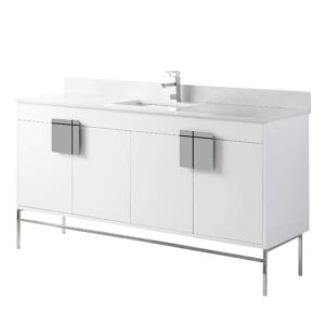 fine fixtures - shawbridge vanity 60" wide - white