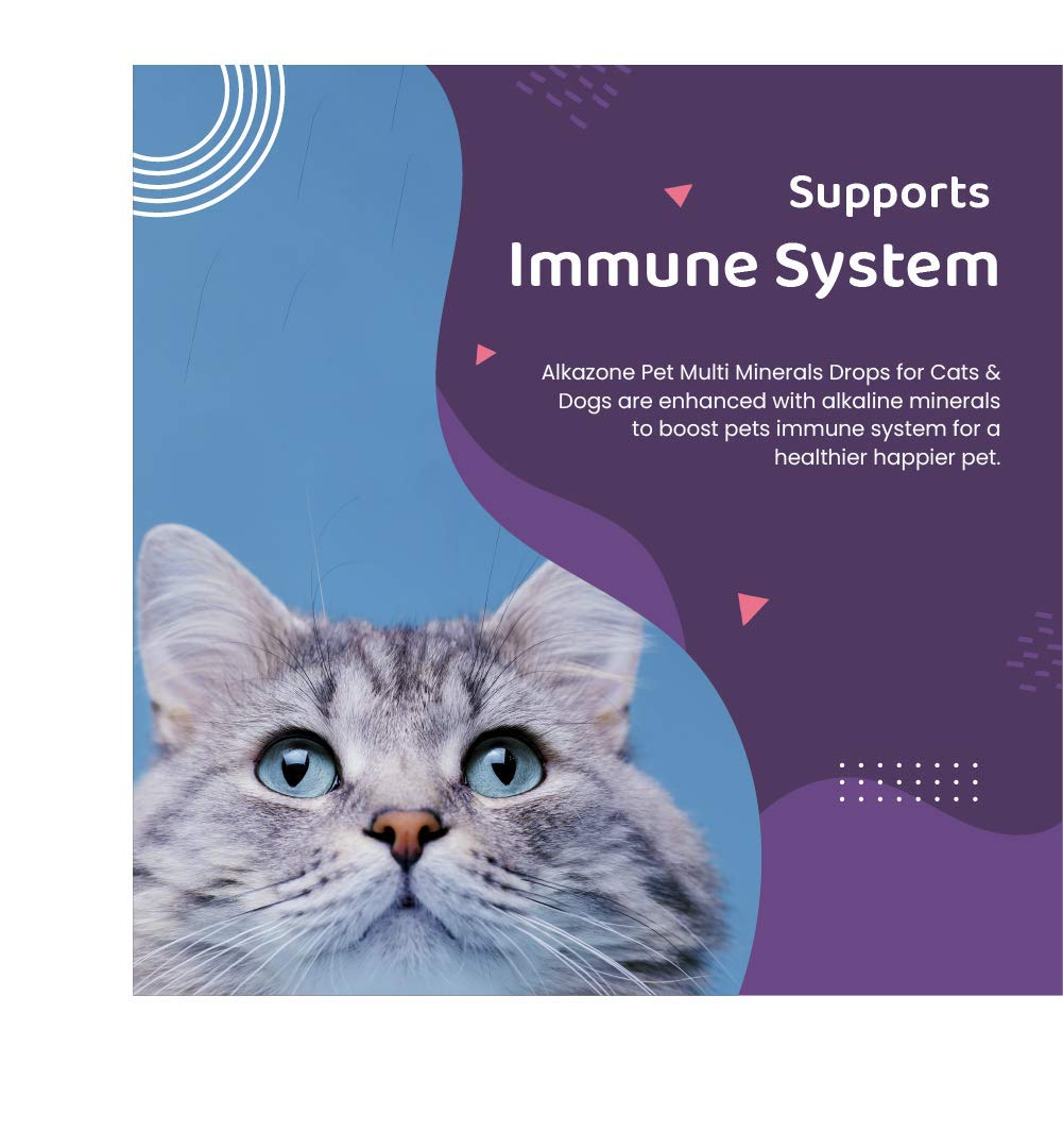 Alkazone Alkaline Multi Mineral Drops for Cats and Dogs - Animals are Naturally Designed to be More Alkaline Than Acidic. Their Bodies can Benefit from Using Alkaline Water for Pets with Minerals