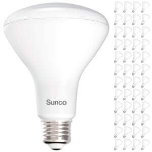 sunco 48 pack br30 led bulbs, indoor flood lights cri93 11w equivalent 65w 3000k warm white 850 lumens, e26 base, 25000 lifetime hours interior home dimmable recessed can light bulbs - ul