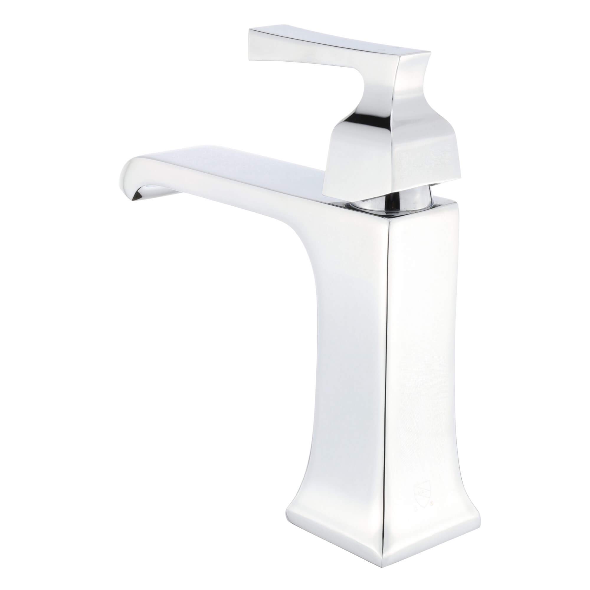 Fine Fixtures Arched Square Single Hole Bathroom Faucet, Polished Chrome