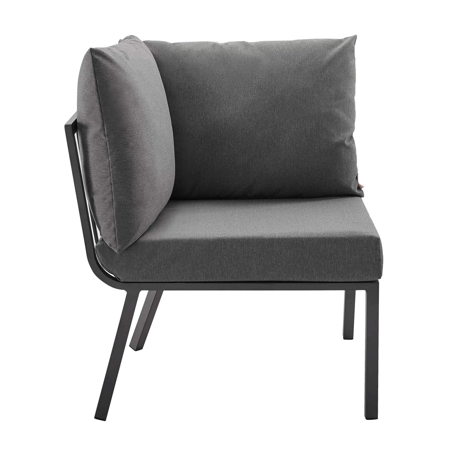 Modway Riverside Outdoor Furniture, Corner Chair, Gray Charcoal