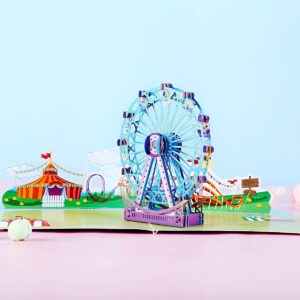 Liif Amusement Park 3D Greeting Pop Up Birthday Card, Happy Birthday Card For Kids, Boyfriend, Girl, Son, Daughter, Valentines Day, Graduation, Thinking Of You, Thank You, Celebration, New Year