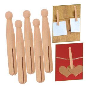 10pcs Wooden Clothespins Round Wooden Clothespins DIY Wooden Doll Sticks Crafting Painting Ornament