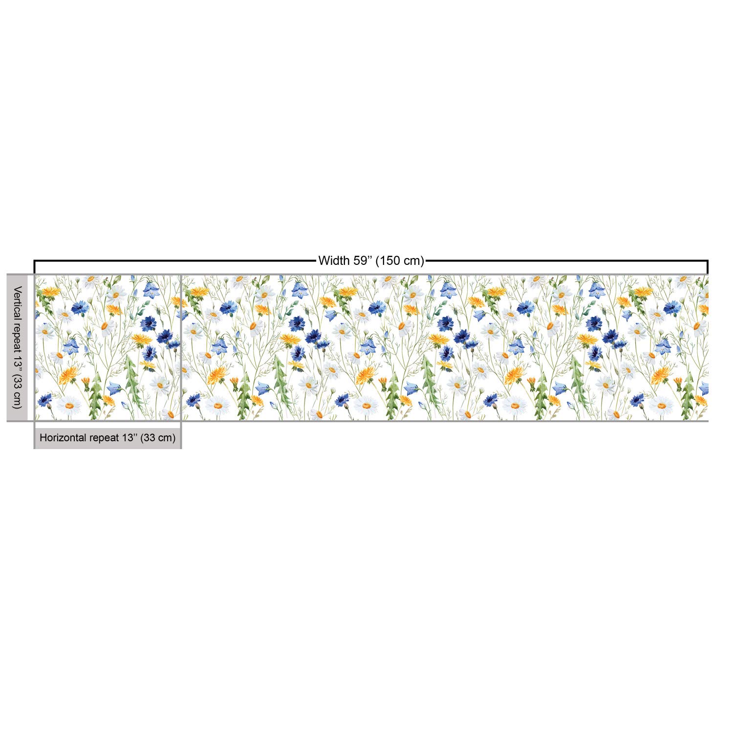 Ambesonne Flower Fabric by The Yard, Wild Flowers Poppies and Daisies Rural Nature Scenery in Meadows Rustic, Decorative Fabric for Upholstery and Home Accents, 1 Yard, Ivory Yellow