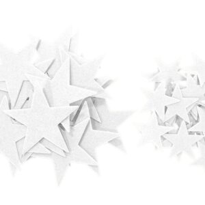 Playfully Ever After 1.5 and 3 inch Combo Size Stiff Felt Stars 46pc (White)