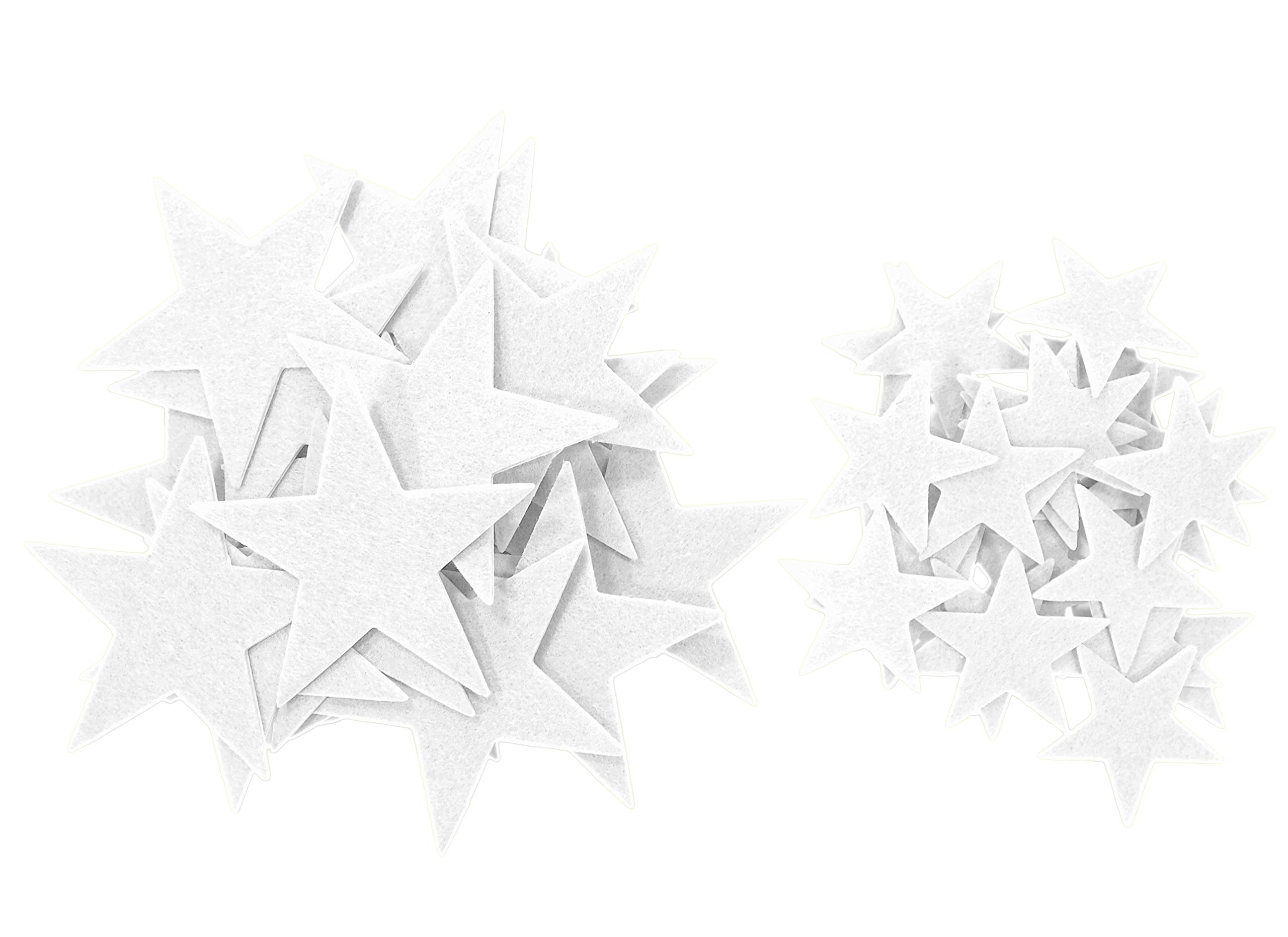 Playfully Ever After 1.5 and 3 inch Combo Size Stiff Felt Stars 46pc (White)