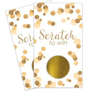 distinctivs white and gold scratch off party game - anniversary, bridal shower, birthday - 28 cards