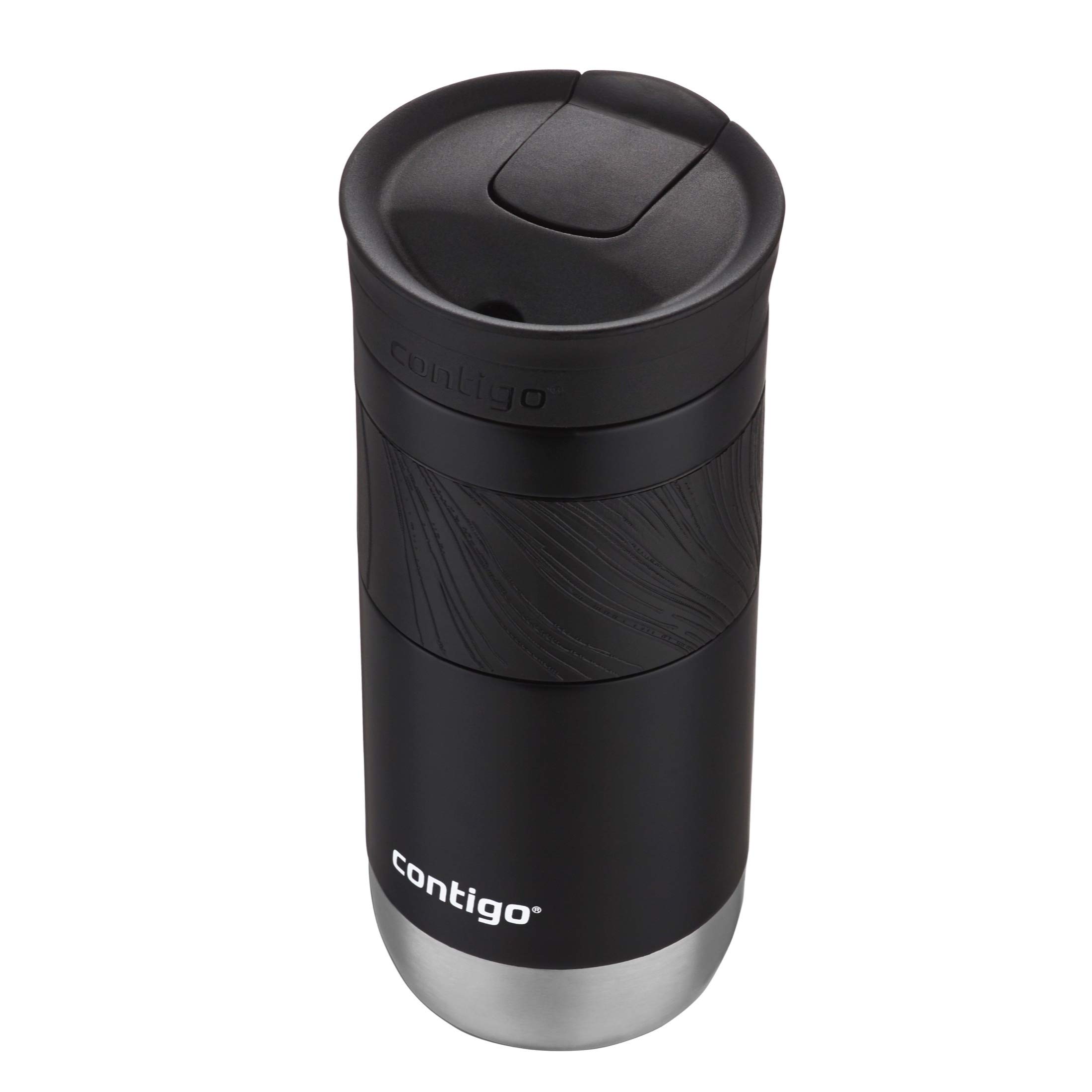 Contigo Byron Vacuum-Insulated Stainless Steel Travel Mug with Leak-Proof Lid, Reusable Coffee Mug or Water Bottle, BPA-Free, 16oz, Licorice, Keeps Beverages Hot for 6 Hours or Cold for 12 Hours