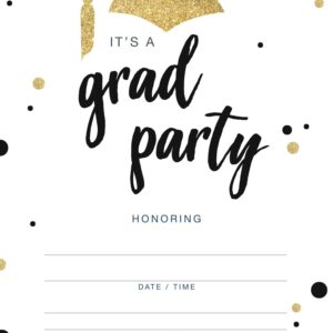 GSM Brands Invitations for Graduation Party - 20 Cards with Envelopes