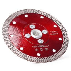 Casaverde 5 in Super Thin Diamond Porcelain Saw Blades Tiles Blades with Arbor 5/8“-11 Flange for Cutting Porcelain Tiles Granite Marbles(F-SX-5)