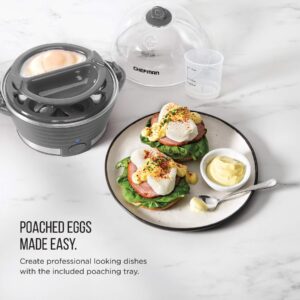 Chefman Electric Egg Cooker Boiler, Rapid Egg-Maker & Poacher, Food & Vegetable Steamer, Quickly Makes 12 Eggs, Hard or Soft Boiled, Poaching and Omelet Trays Included, Ready Signal, BPA-Free, Grey