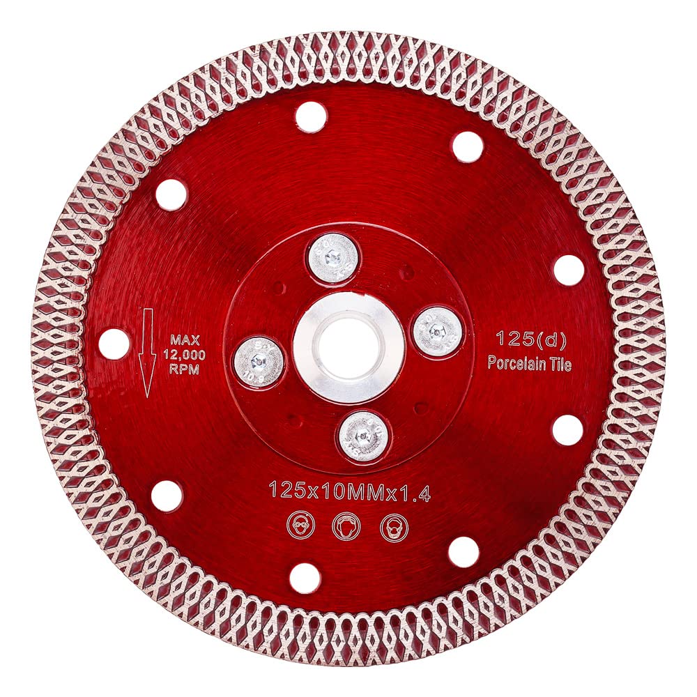 Casaverde 5 in Super Thin Diamond Porcelain Saw Blades Tiles Blades with Arbor 5/8“-11 Flange for Cutting Porcelain Tiles Granite Marbles(F-SX-5)