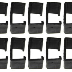 JSP Manufacturing Patio Rattan Wicker Furniture Medium Alignment Fasteners Clips for Sectional Sofa Chair (10) Black