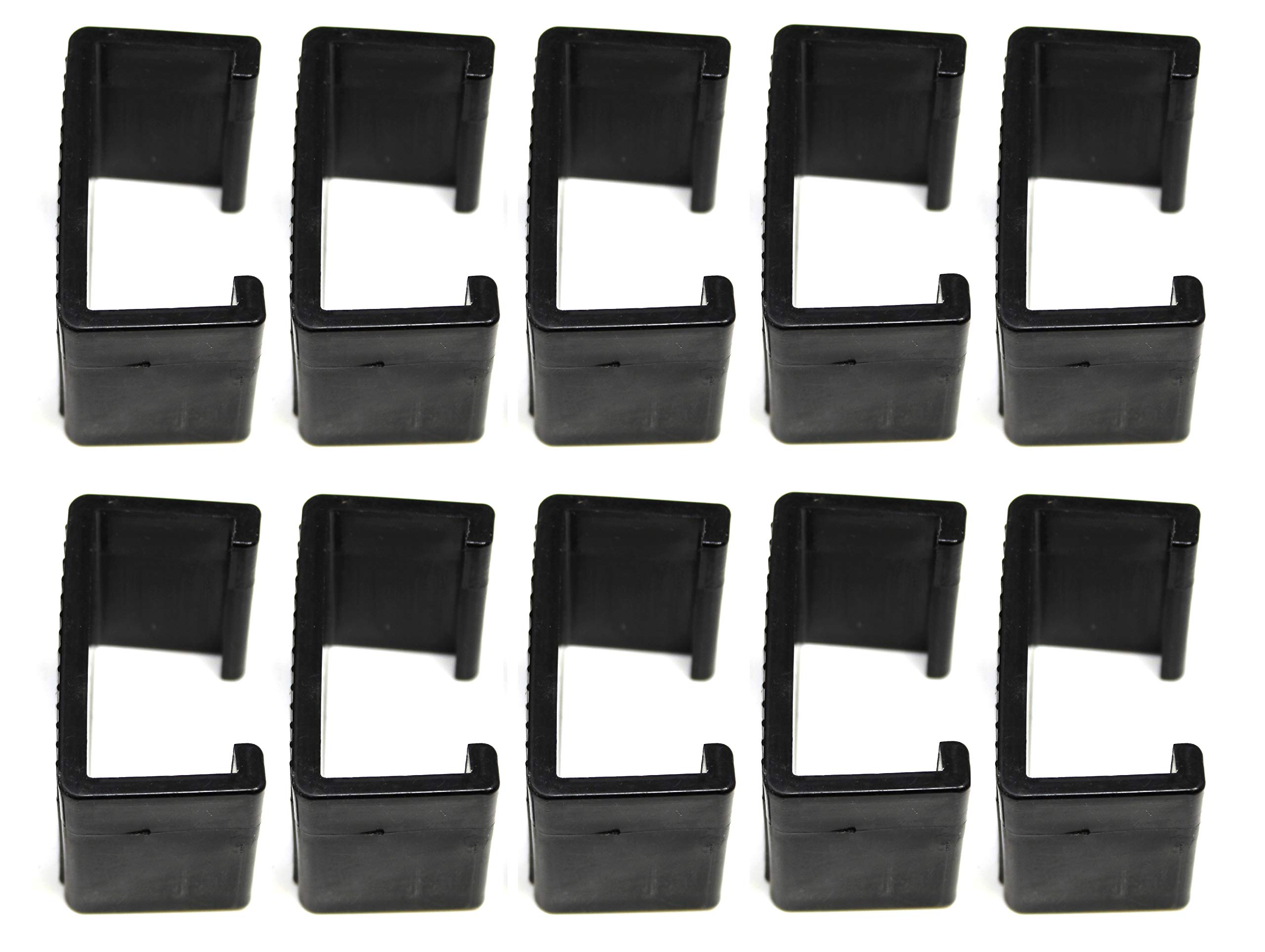 JSP Manufacturing Patio Rattan Wicker Furniture Medium Alignment Fasteners Clips for Sectional Sofa Chair (10) Black