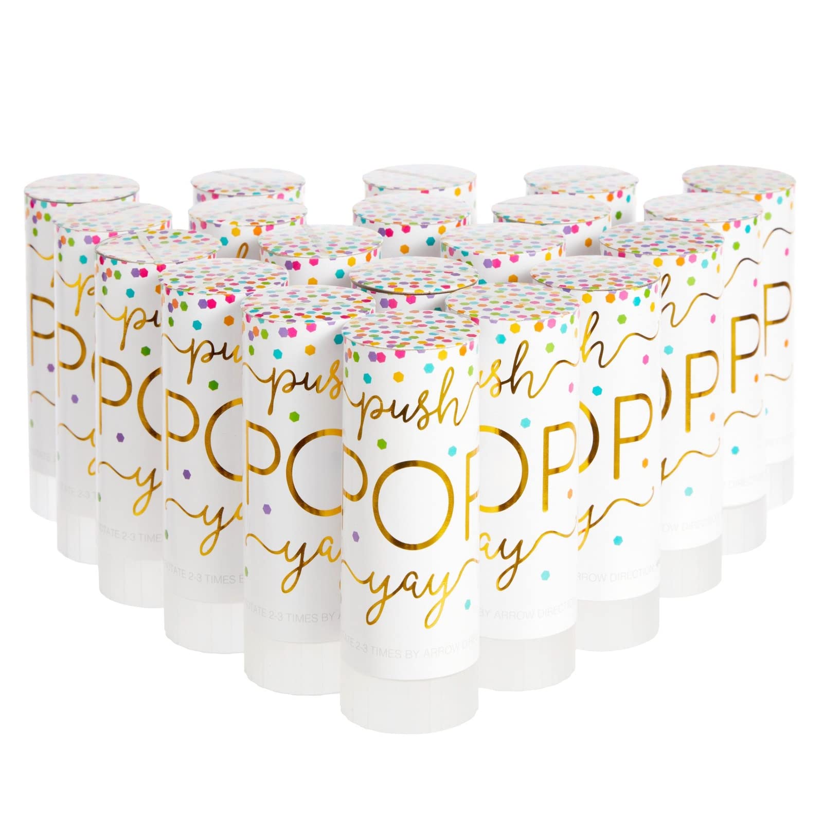 Sparkle and Bash 20 Pack Rainbow Confetti Shakers, Party Confetti Bulk Pack for Wedding, Bridal Shower, Graduation