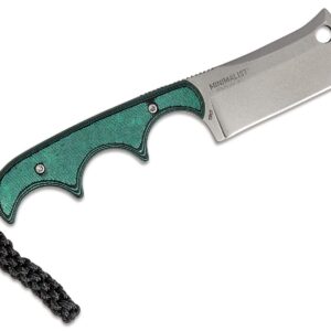 CRKT Minimalist Cleaver Fixed Blade Neck Knife, Bead Blast Finish, Retail Package 2383C