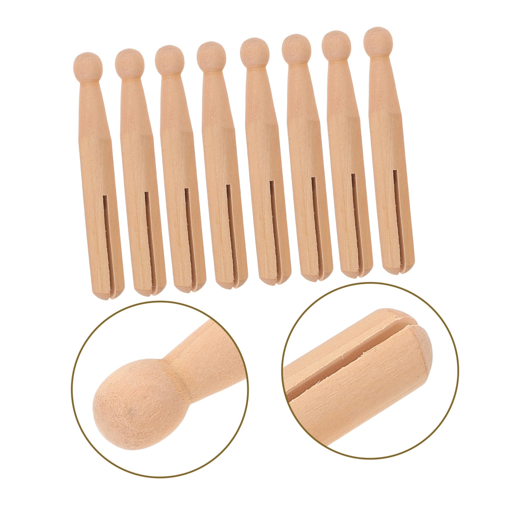 10pcs Wooden Clothespins Round Wooden Clothespins DIY Wooden Doll Sticks Crafting Painting Ornament