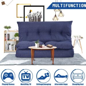 Merax Floor Sofa, Foldable Lazy Sofa Sleeper Bed, Adjustable Lounge Sofa Gaming Sofa Floor Couches with 5-Position for Bedroom, Living Room, and Balcony, Burgundy, Navy Blue