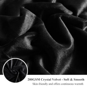 XeGe Plush Shaggy Duvet Cover Luxury Ultra Soft Crystal Velvet Bedding 1PC(1 Faux Fur Duvet Cover),Zipper Closure (Queen, Black)