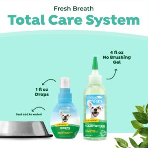 TropiClean Fresh Breath No Brush Total Care Kit | Dog Dental Hygiene| Dog Teeth Cleaning Made Easy | Water Additive No Brushing Toothpaste for Dogs