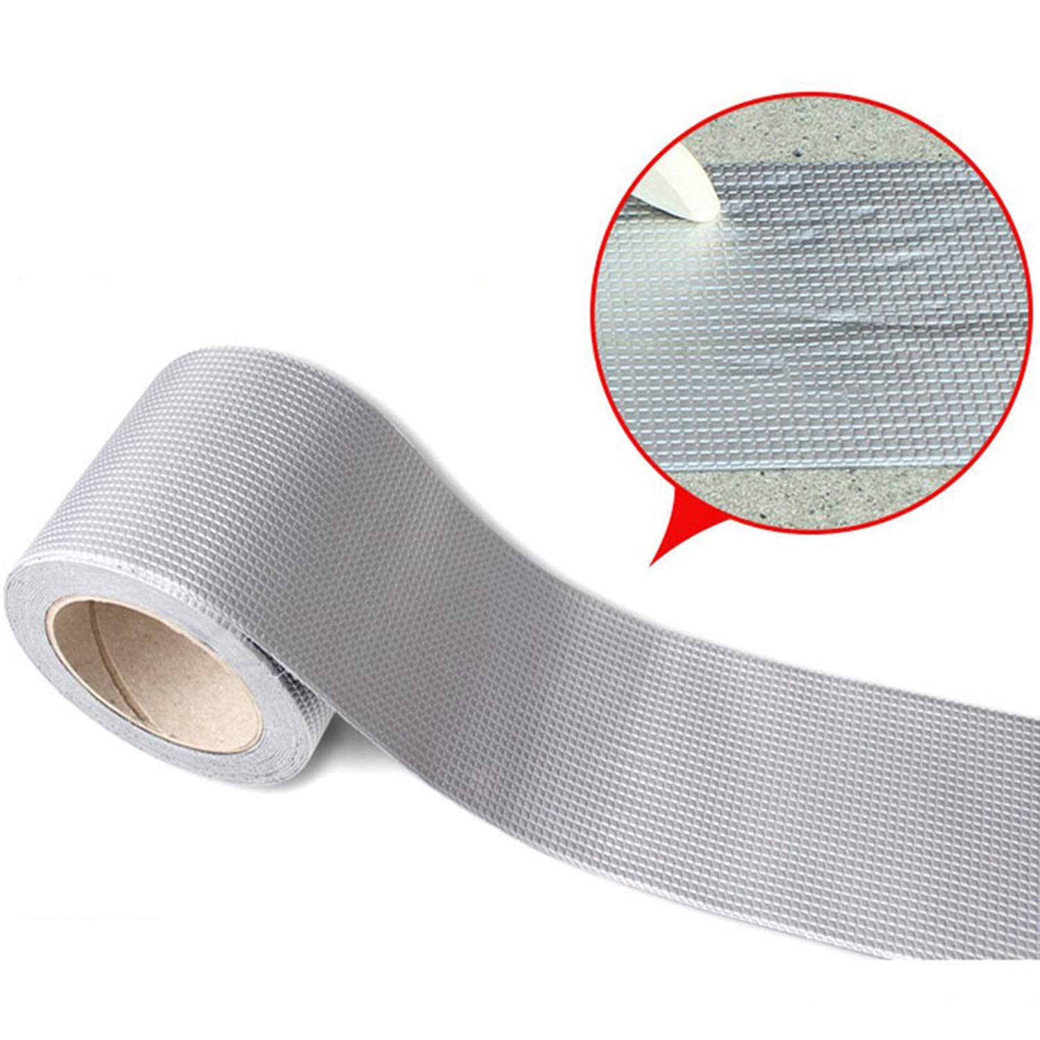 ROSEROSA Professional Waterproof Butyl Rubber Tape External Aluminium Foil Suitable for Roof Leak, Surface Crack, Window Sill Gap, Pipe Rupture, Boat Sealing, Etc (5cm X 5meter)