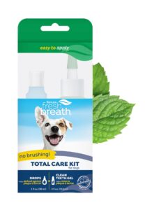 tropiclean fresh breath no brush total care kit | dog dental hygiene| dog teeth cleaning made easy | water additive no brushing toothpaste for dogs