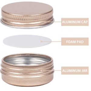 0.5 oz Screw Top Aluminum Tin Jar with Screw Lid and Blank Labels (Champange - Pack of 32)