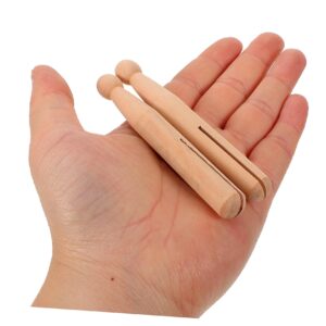 10pcs Wooden Clothespins Round Wooden Clothespins DIY Wooden Doll Sticks Crafting Painting Ornament