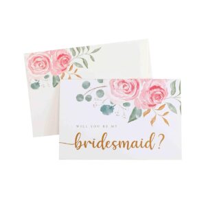 GSM Brands Bridesmaid Proposal Cards with Maid and Matron of Honor (10 Cards with Envelopes - 8x Bridesmaid and 1x Maid and Matron)