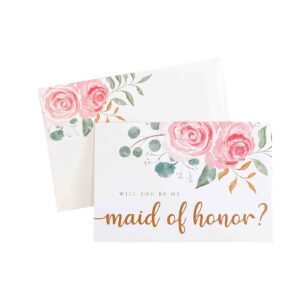 GSM Brands Bridesmaid Proposal Cards with Maid and Matron of Honor (10 Cards with Envelopes - 8x Bridesmaid and 1x Maid and Matron)