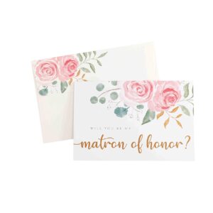 GSM Brands Bridesmaid Proposal Cards with Maid and Matron of Honor (10 Cards with Envelopes - 8x Bridesmaid and 1x Maid and Matron)