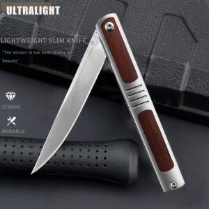 QZL Pocket Knife for Men, Folding Knife with Clip, with D2 Steel Blade, Safety Liner Lock, Sharp Knife for Outdoor Tactical Survival Camping Hunting Fishing, Cool Knifes for Dad