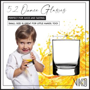 Vikko 5.2 Ounce Small Juice Glasses, Kids Small Drinking Glasses, Tasting Glasses, Small Glass Cups, Thick and Durable Juice Cups, Kids Glass Cups, Heavy Base Juice Glass, Small Glasses Set of 6