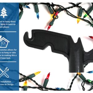 JSP Manufacturing Multi-Purpose Plastic Utility Hook Screw On Pole Attachment (Pole NOT Included) - Hang Christmas Lights, Bird feeders, Sting Lights, Ropes, Boat Lines (2, Black)