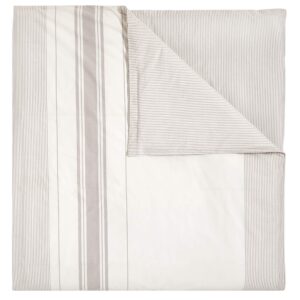 Lacoste Anglet Cotton Reversible Duvet Cover & Sham Set, 104" W x 96" L King, Ivory/White