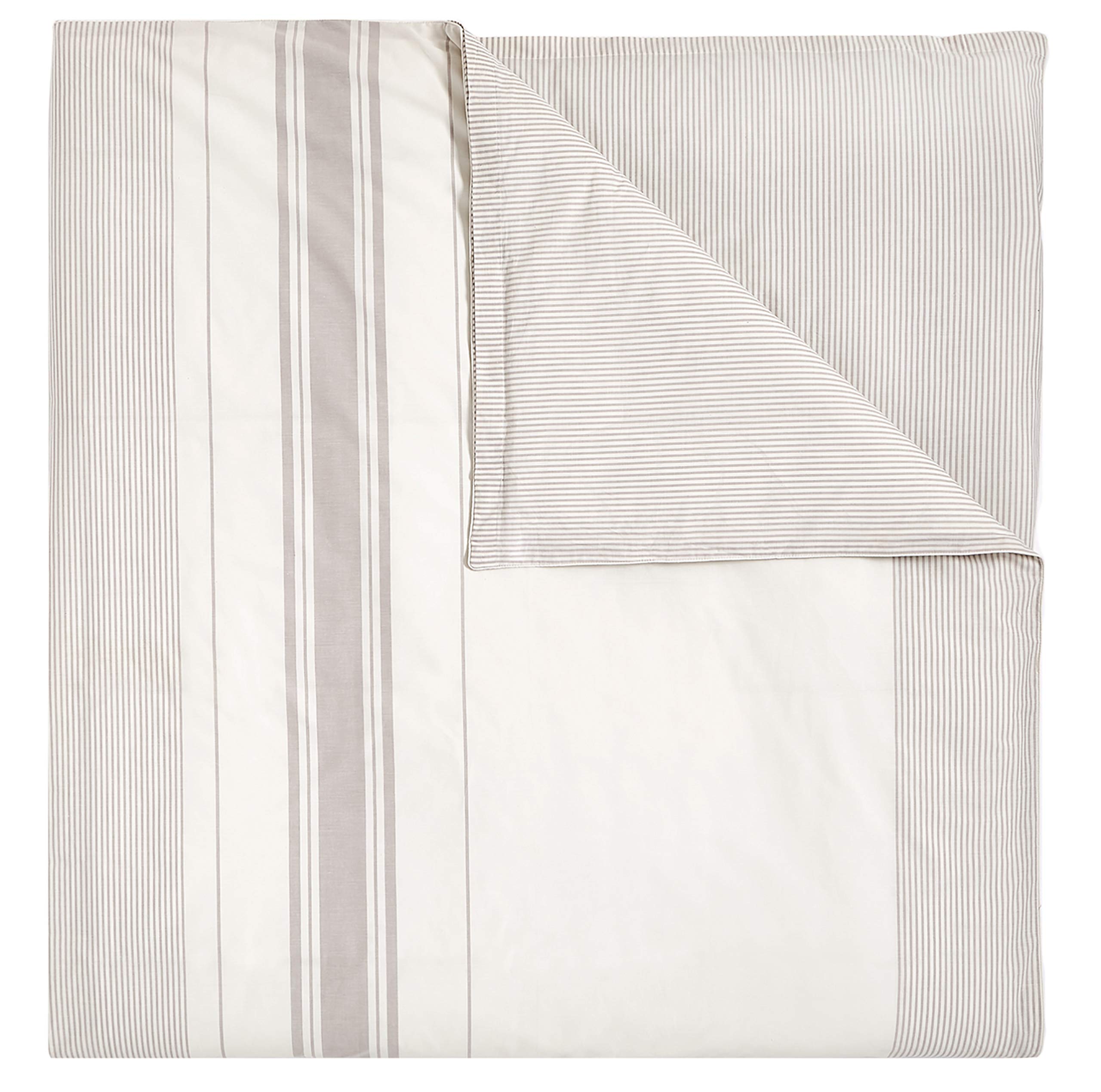 Lacoste Anglet Cotton Reversible Duvet Cover & Sham Set, 104" W x 96" L King, Ivory/White