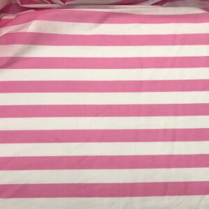 Sal Tex Fabrics, 1" Stripe Poly Cotton Fabric Print, Two Color Combination, Sells by The Yard, 60" Wide (Pink/White)