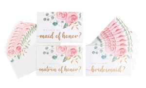 gsm brands bridesmaid proposal cards with maid and matron of honor (10 cards with envelopes - 8x bridesmaid and 1x maid and matron)