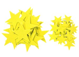 playfully ever after 1.5 and 3 inch combo size stiff felt stars 46pc (yellow)