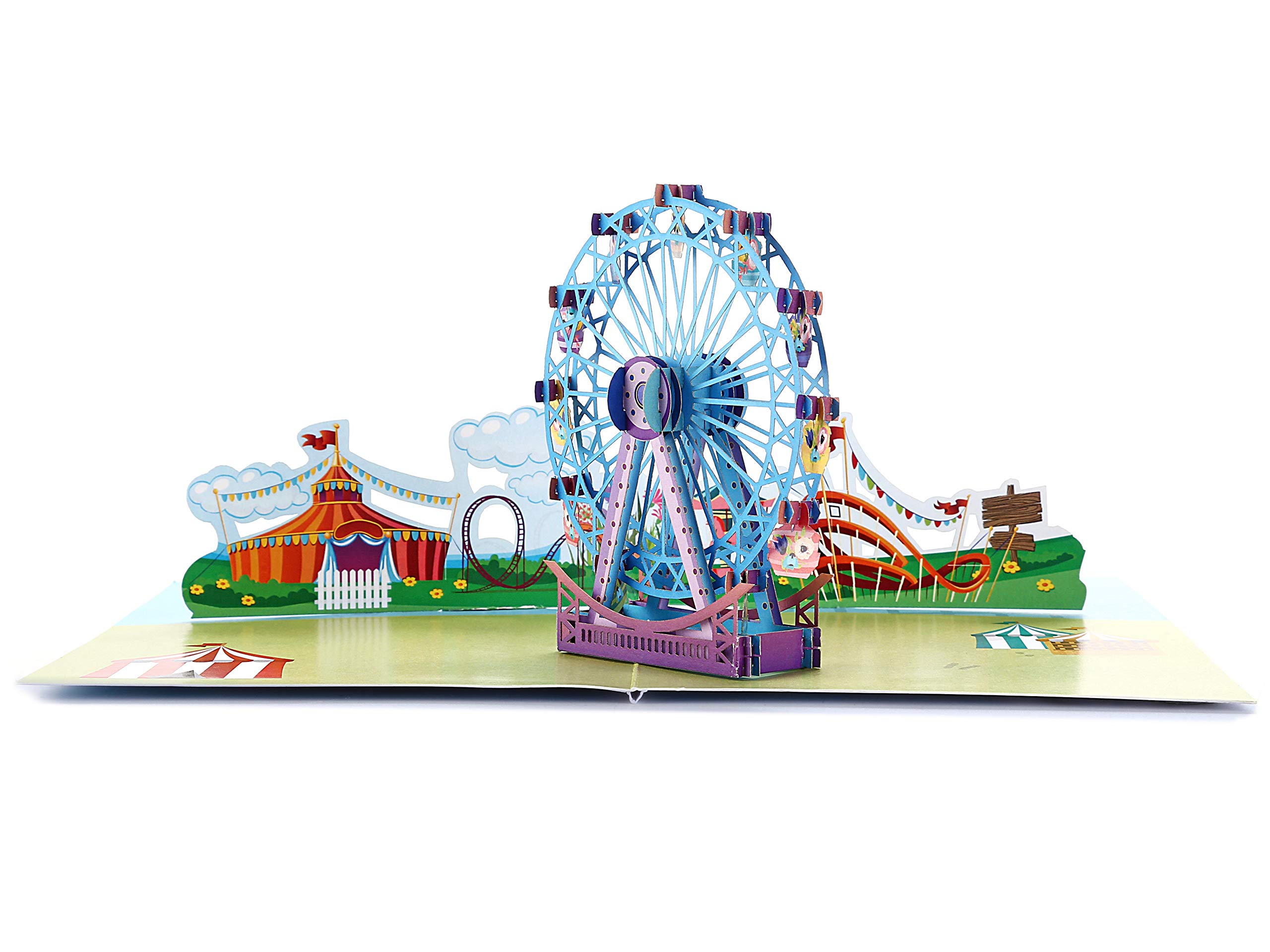 Liif Amusement Park 3D Greeting Pop Up Birthday Card, Happy Birthday Card For Kids, Boyfriend, Girl, Son, Daughter, Valentines Day, Graduation, Thinking Of You, Thank You, Celebration, New Year