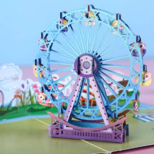 Liif Amusement Park 3D Greeting Pop Up Birthday Card, Happy Birthday Card For Kids, Boyfriend, Girl, Son, Daughter, Valentines Day, Graduation, Thinking Of You, Thank You, Celebration, New Year