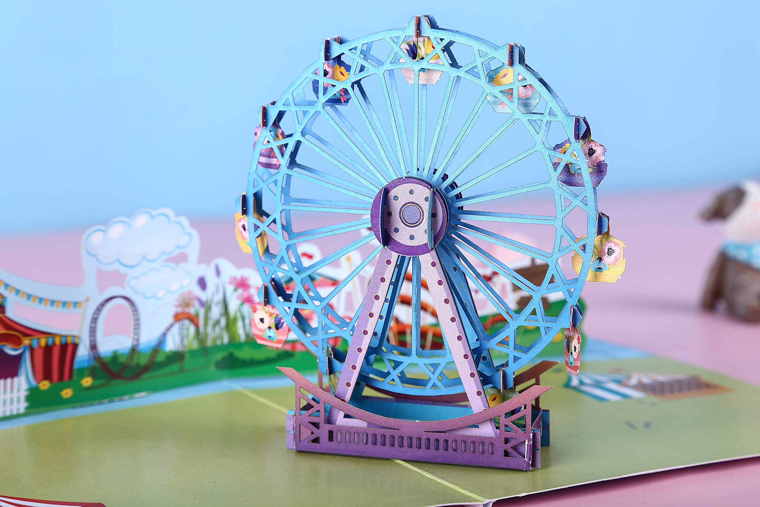 Liif Amusement Park 3D Greeting Pop Up Birthday Card, Happy Birthday Card For Kids, Boyfriend, Girl, Son, Daughter, Valentines Day, Graduation, Thinking Of You, Thank You, Celebration, New Year