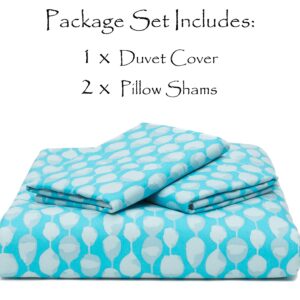 Chanasya Premium Blue Aqua Abstract Duvet Cover Set - Vibrant Colorful Boho Art Print 3-Piece King Size Lightweight Reversible Microfiber Comforter Cover - Ultra Soft Breathable Stain Resistant