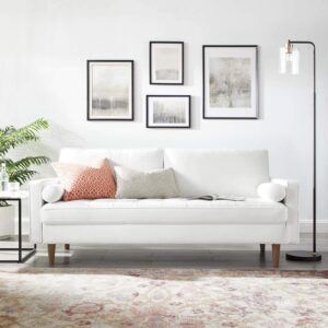 modway eei-3764-whi valour performance velvet sofa, white