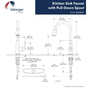 Belanger Faucet RUS78CCP Kitchen Sink Faucet, Polished Chrome