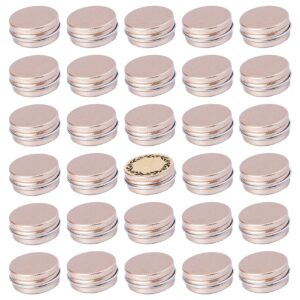 0.5 oz screw top aluminum tin jar with screw lid and blank labels (champange - pack of 32)