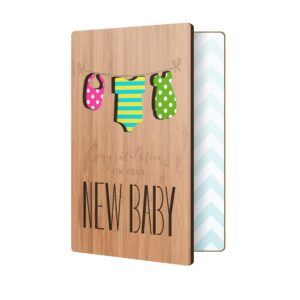 heartspacecards handmade bamboo card - baby shower congratulations