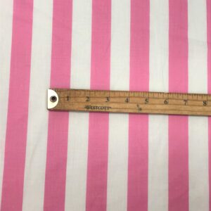 Sal Tex Fabrics, 1" Stripe Poly Cotton Fabric Print, Two Color Combination, Sells by The Yard, 60" Wide (Pink/White)